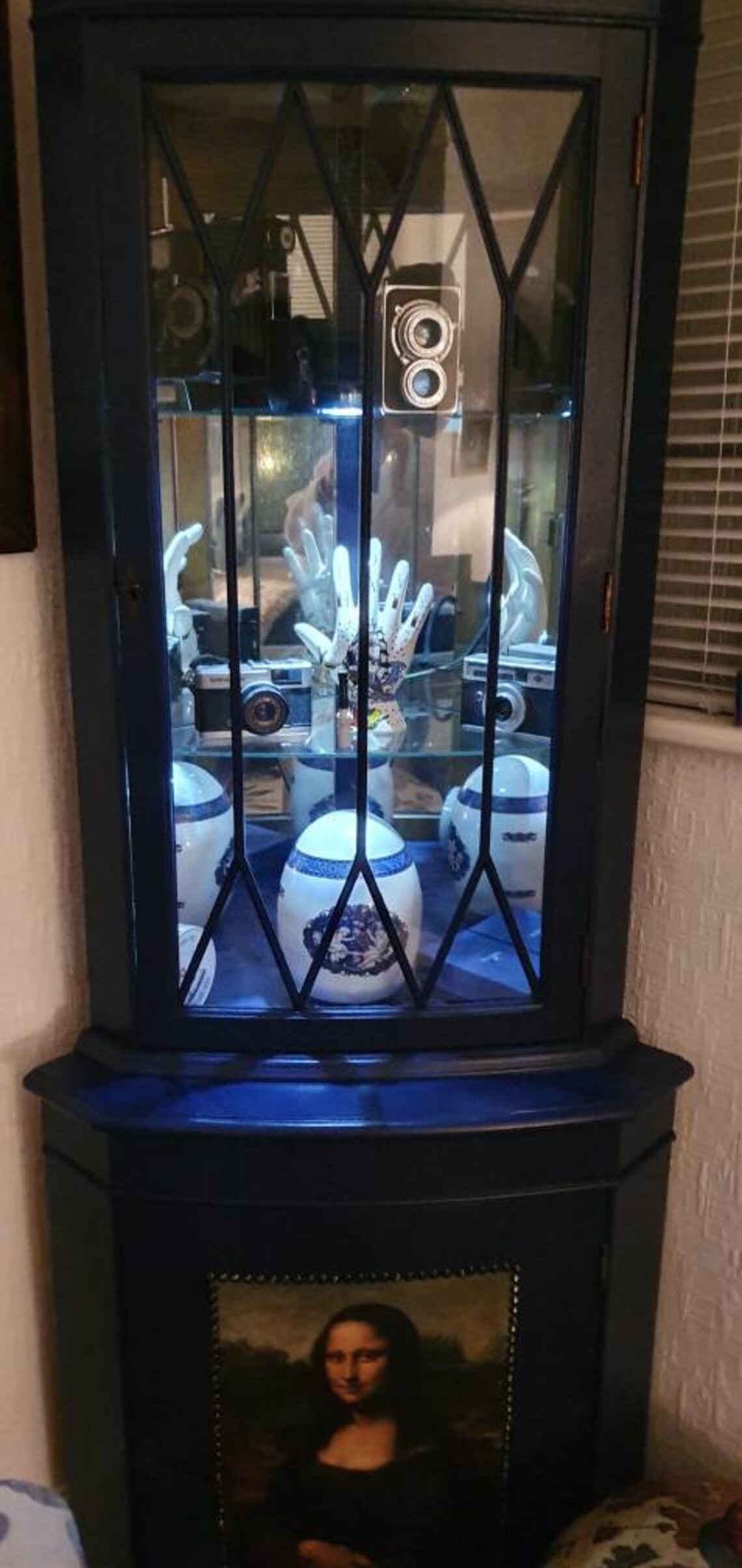 Stunning Corner Cabinet in Navy Blue - Etsy