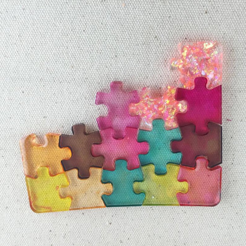 4pcs/set Puzzle Piece Gemstone Crystal Epoxy Resin Mold DIY - Etsy