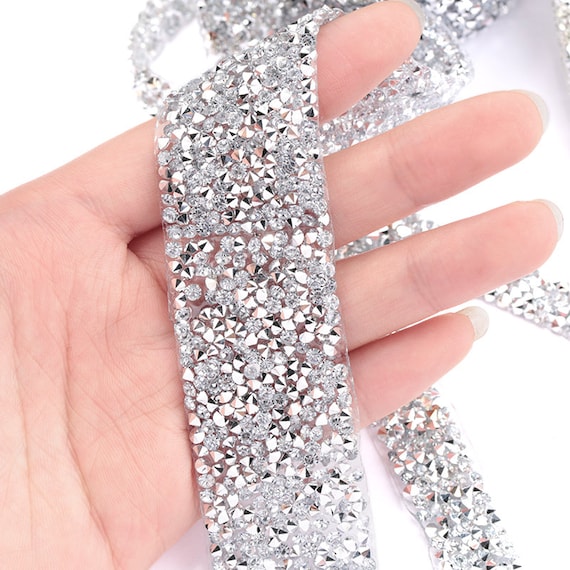 1 Yard Sewing Trim Rhinestone Tape Crystal Ribbon With Etsy