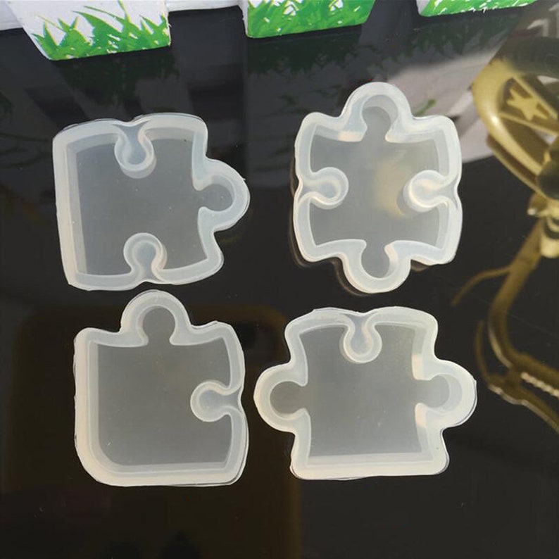 4pcs/set Puzzle Piece Gemstone Crystal Epoxy Resin Mold DIY - Etsy