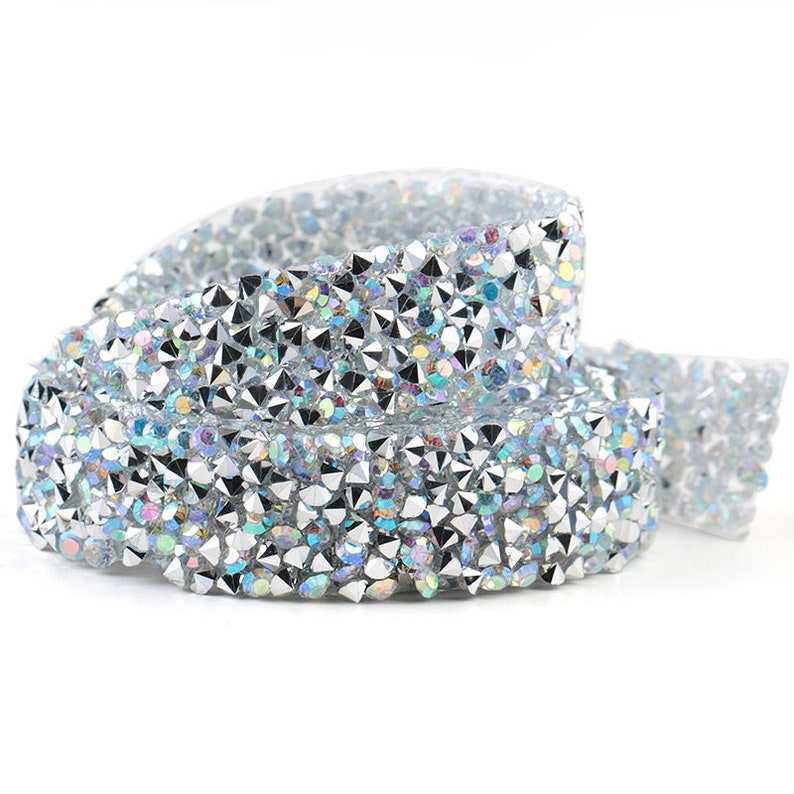 1 Yard Sewing Trim Rhinestone Tape Crystal Ribbon With | Etsy