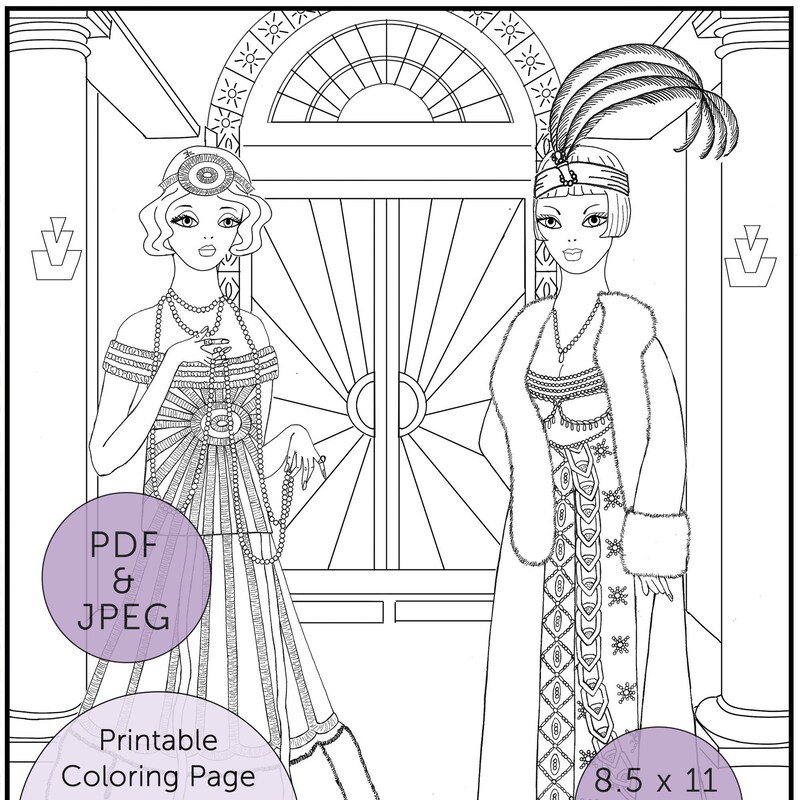 Gatsby Coloring Pages - Etsy