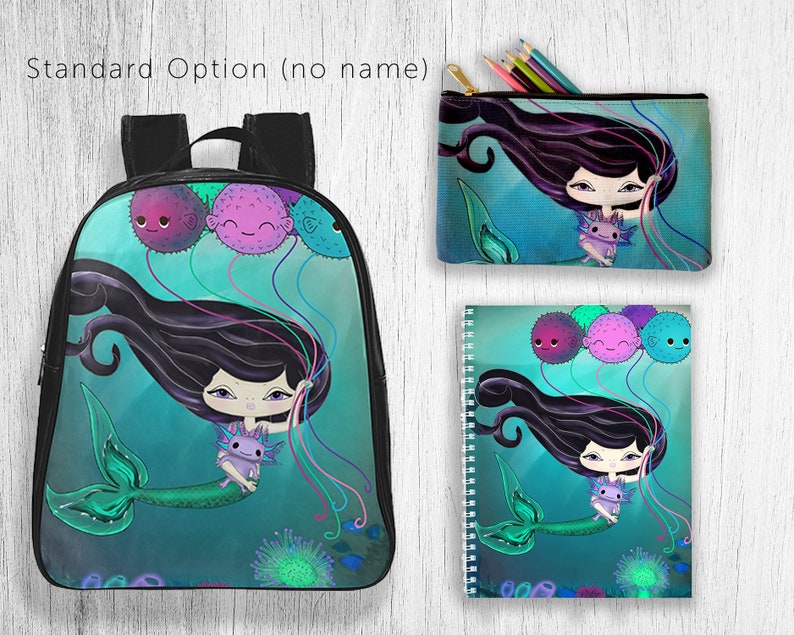 Mermaid School Supplies Set Personalized Back to School - Etsy
