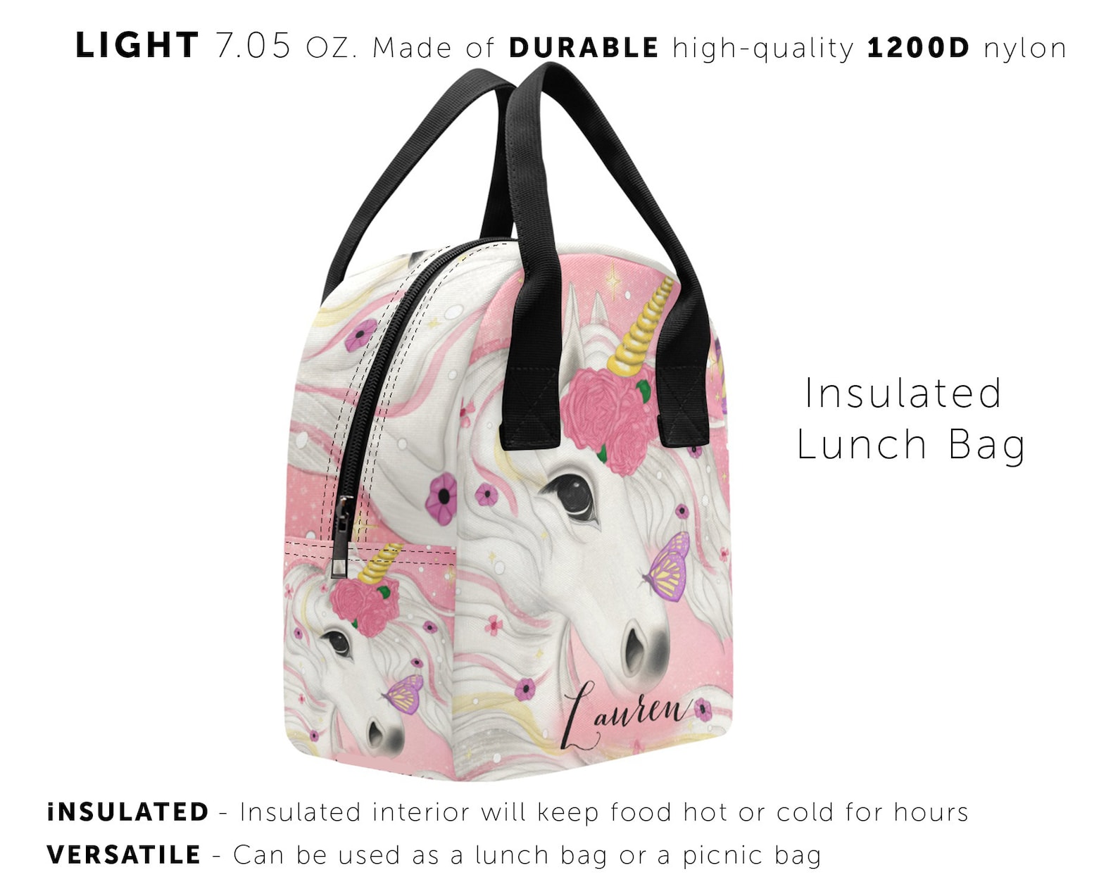 Unicorn Backpack and Lunch Bag Personalized Backpack With Matching ...