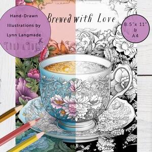 Mother's Day Tea Time Coloring Book - 40 Relaxing Tea Coloring Pages ...
