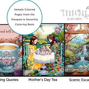 Mother's Day Tea Time Coloring Book - 40 Relaxing Tea Coloring Pages ...