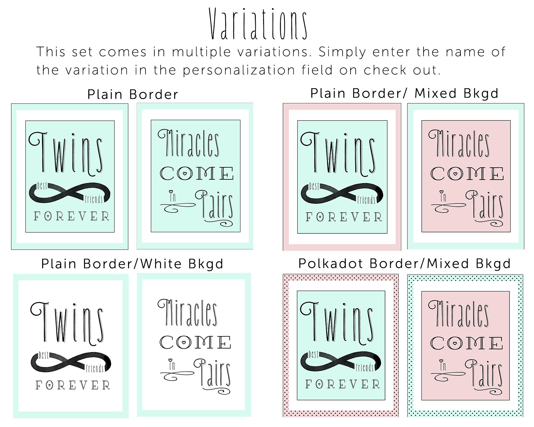 Cute Twin Sayings Twin Quote Print Set 8x10, Being a Twin Quotes ...