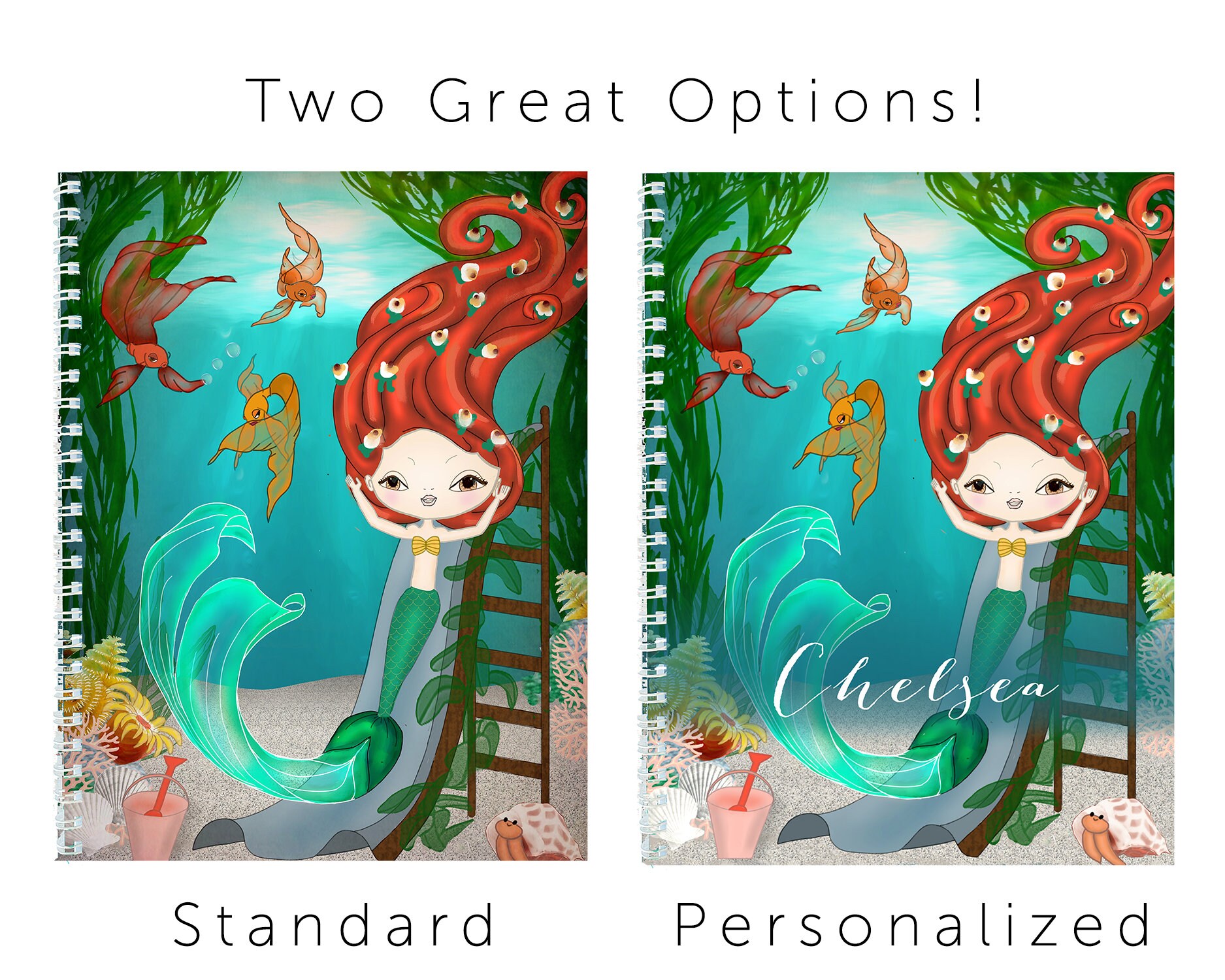 Notebooks for Girls - Little Mermaid Notebook, Etsy Custom Notebook ...