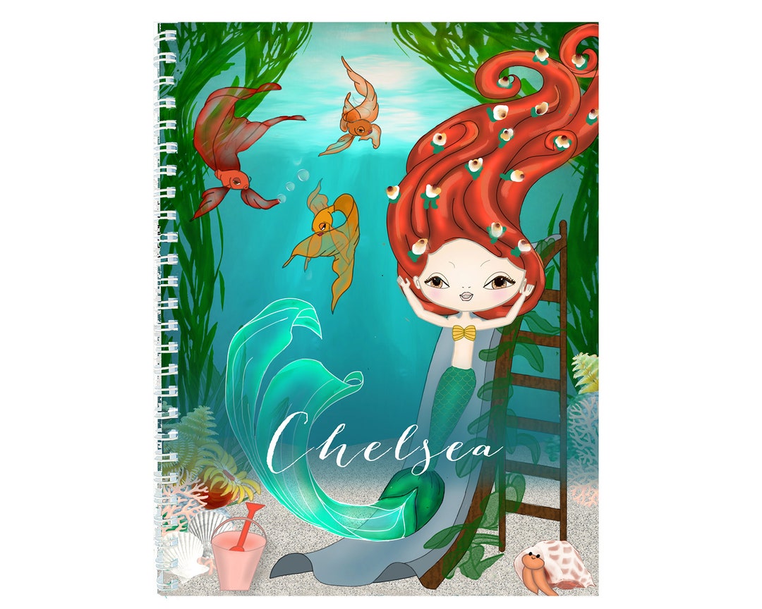 Notebooks for Girls - Little Mermaid Notebook, Etsy Custom Notebook ...