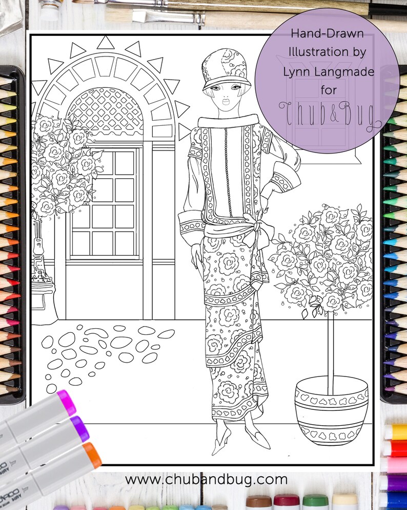 Coloring Pages 3 Pack Roaring 20s Printable Coloring Pages - Etsy