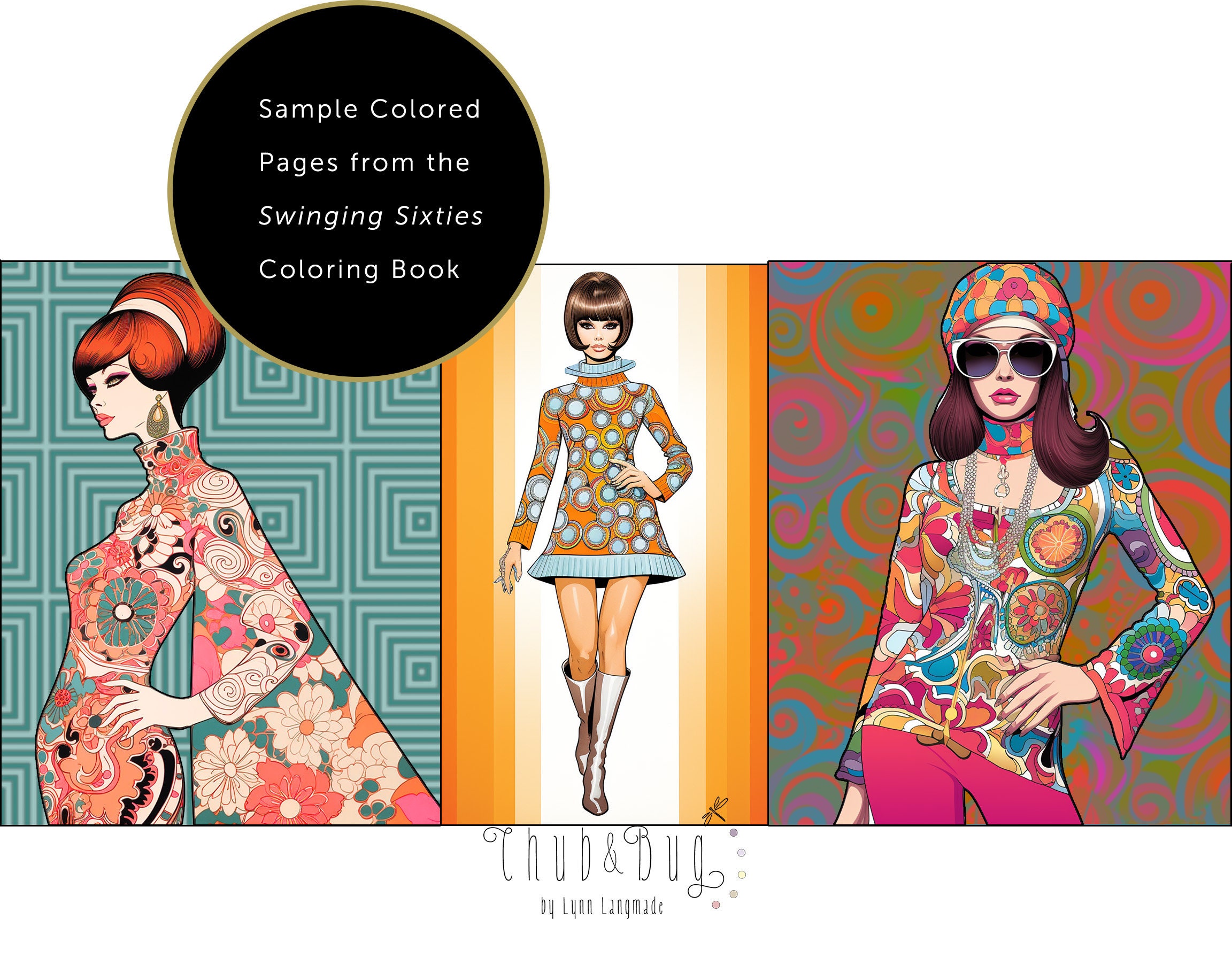Vintage Fashion Coloring Book Set 2 Coloring Books Featuring - Etsy