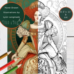 Renaissance & Rococo Fashion Coloring Book Bundle Set of 2 Books, 80 ...
