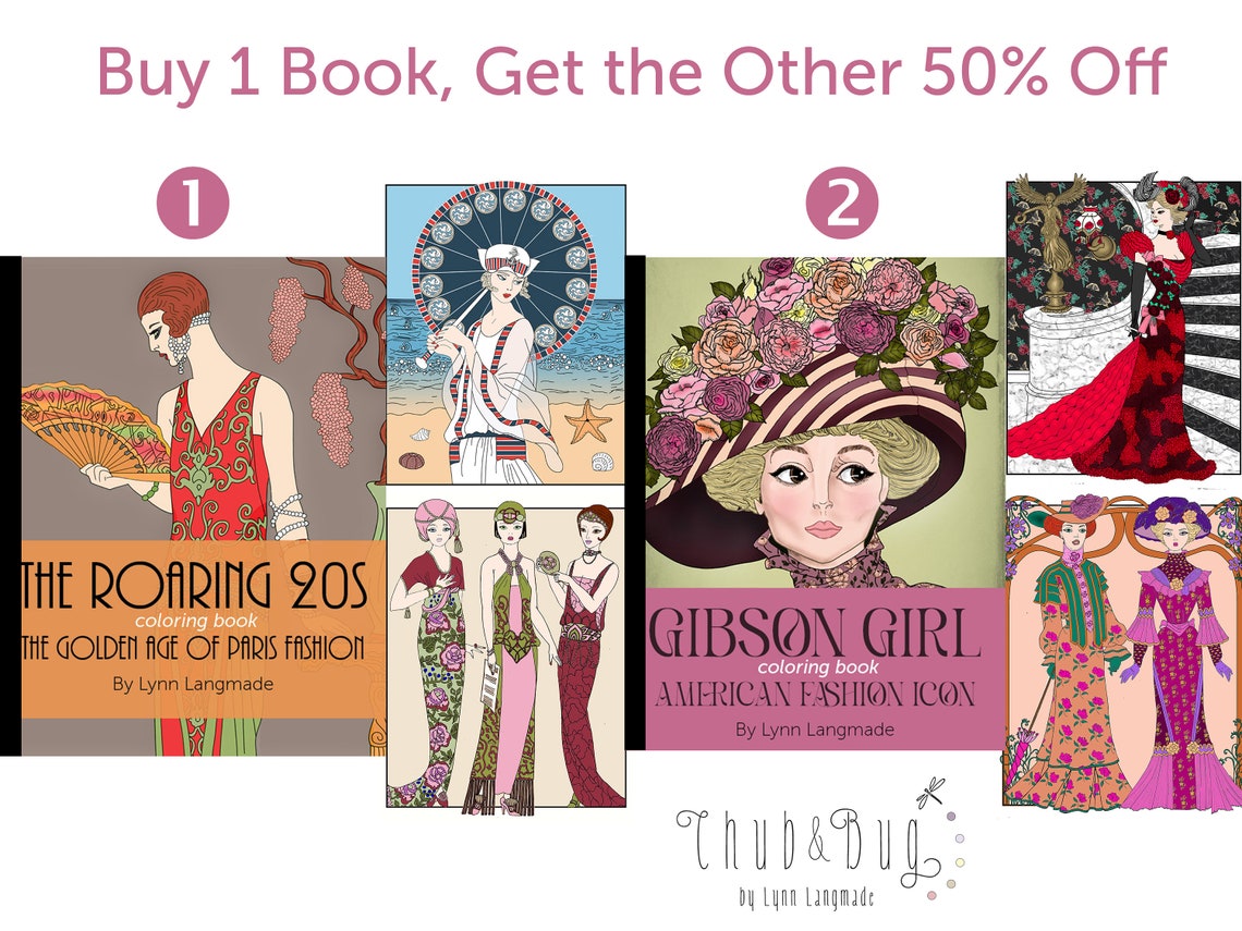 Coloring Book Set for Adults 2 Coloring Books Featuring - Etsy