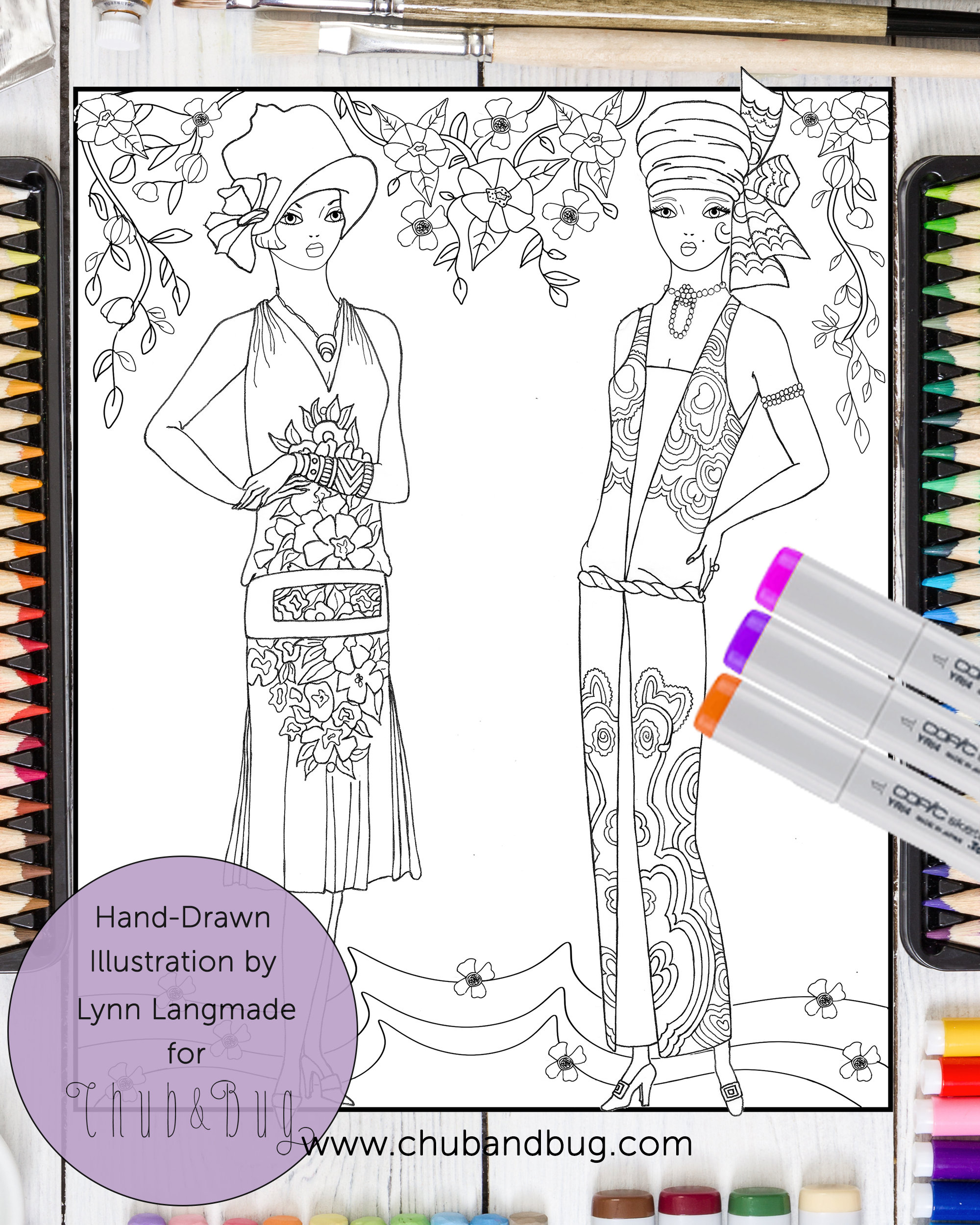 Coloring Pages 3 Pack Roaring 20s Printable Coloring Pages - Etsy