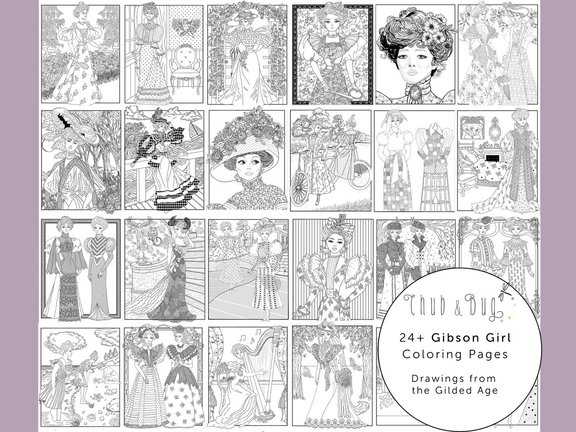 Fashion Coloring Book Gibson Girl Style in the Gilded Age - Etsy