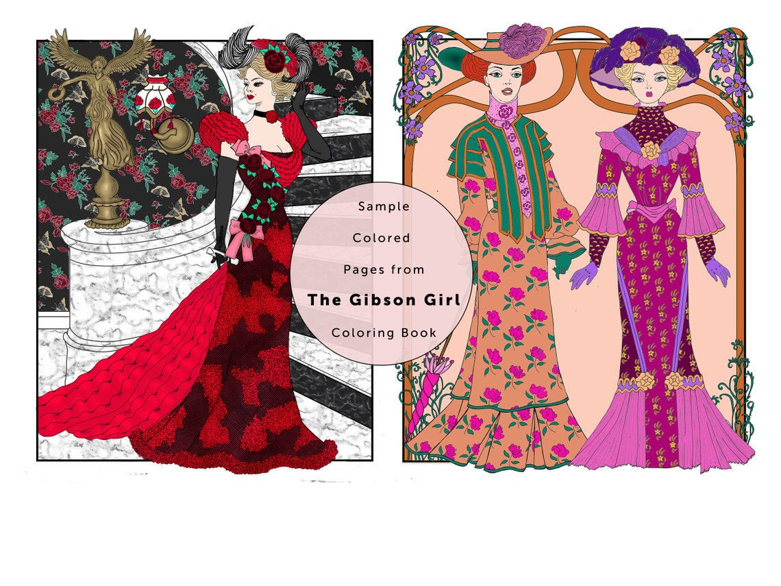 Fashion Coloring Book Gibson Girl Style in the Gilded Age - Etsy