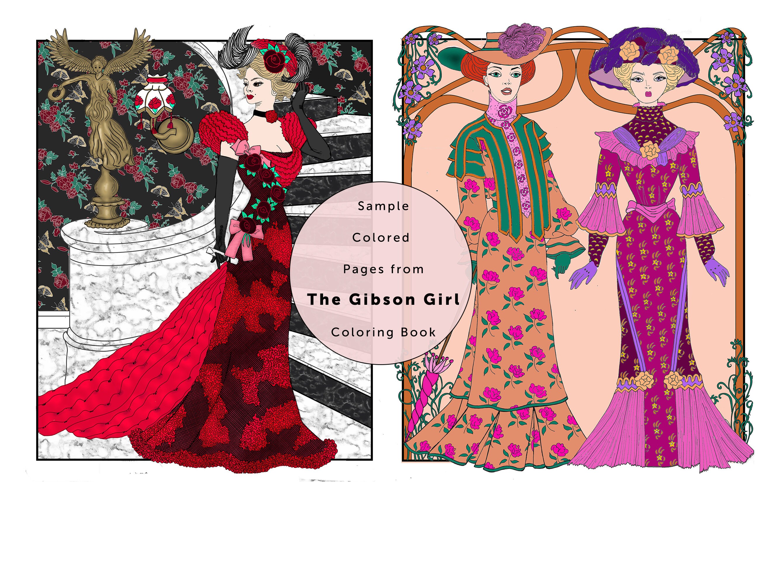 Fashion Coloring Book Gibson Girl Style in the Gilded Age - Etsy