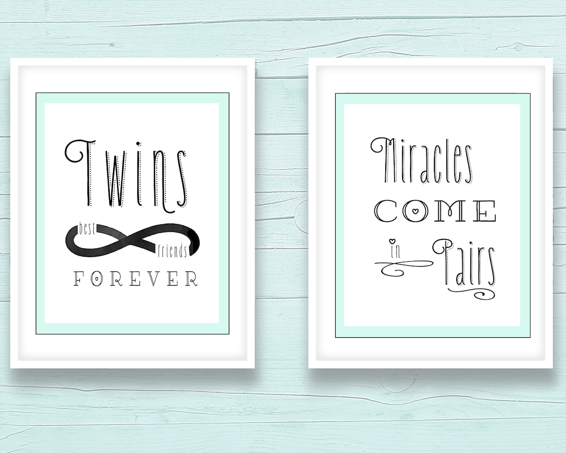 Cute Twin Sayings Twin Quote Print Set 8x10 Being a Twin - Etsy