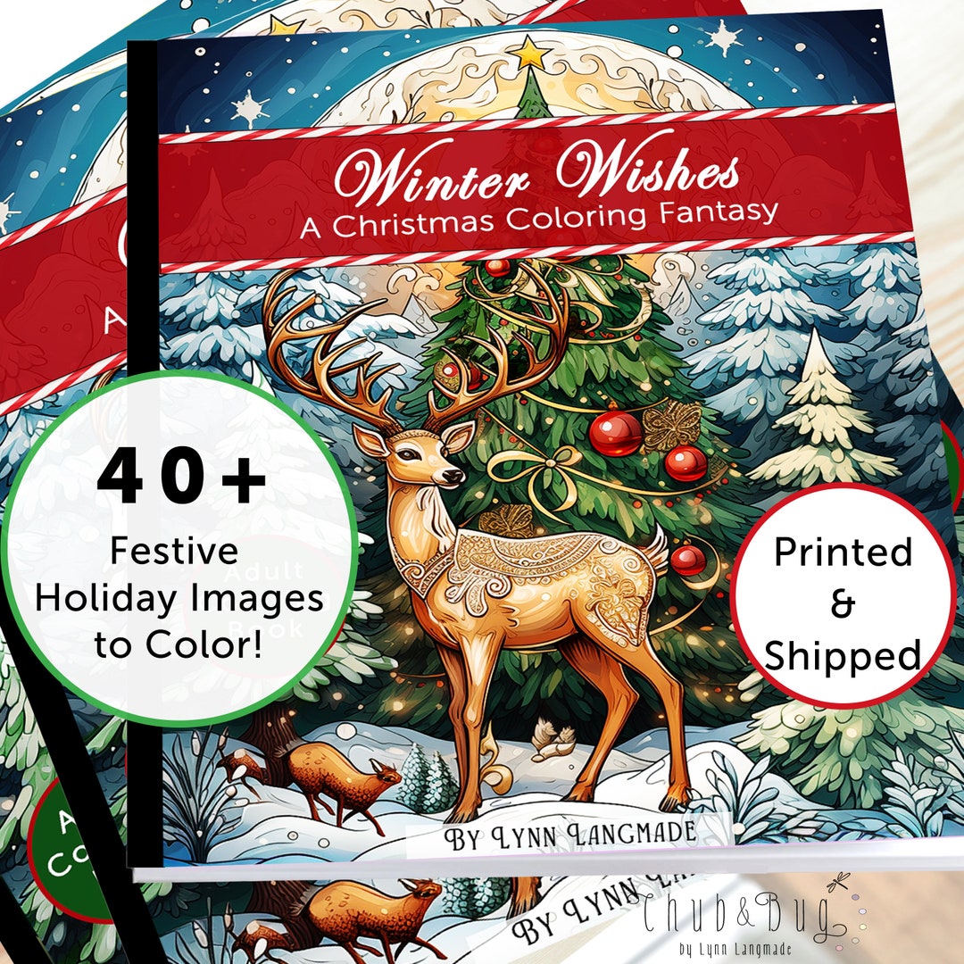 Adult Christmas Coloring Book - 40 Festive Holiday Designs for ...