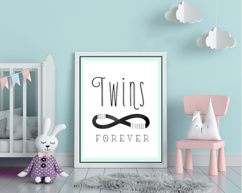 Inspirational Twin Quotes Twins Forever Quotes 11x14, Twin Baby Gifts ...
