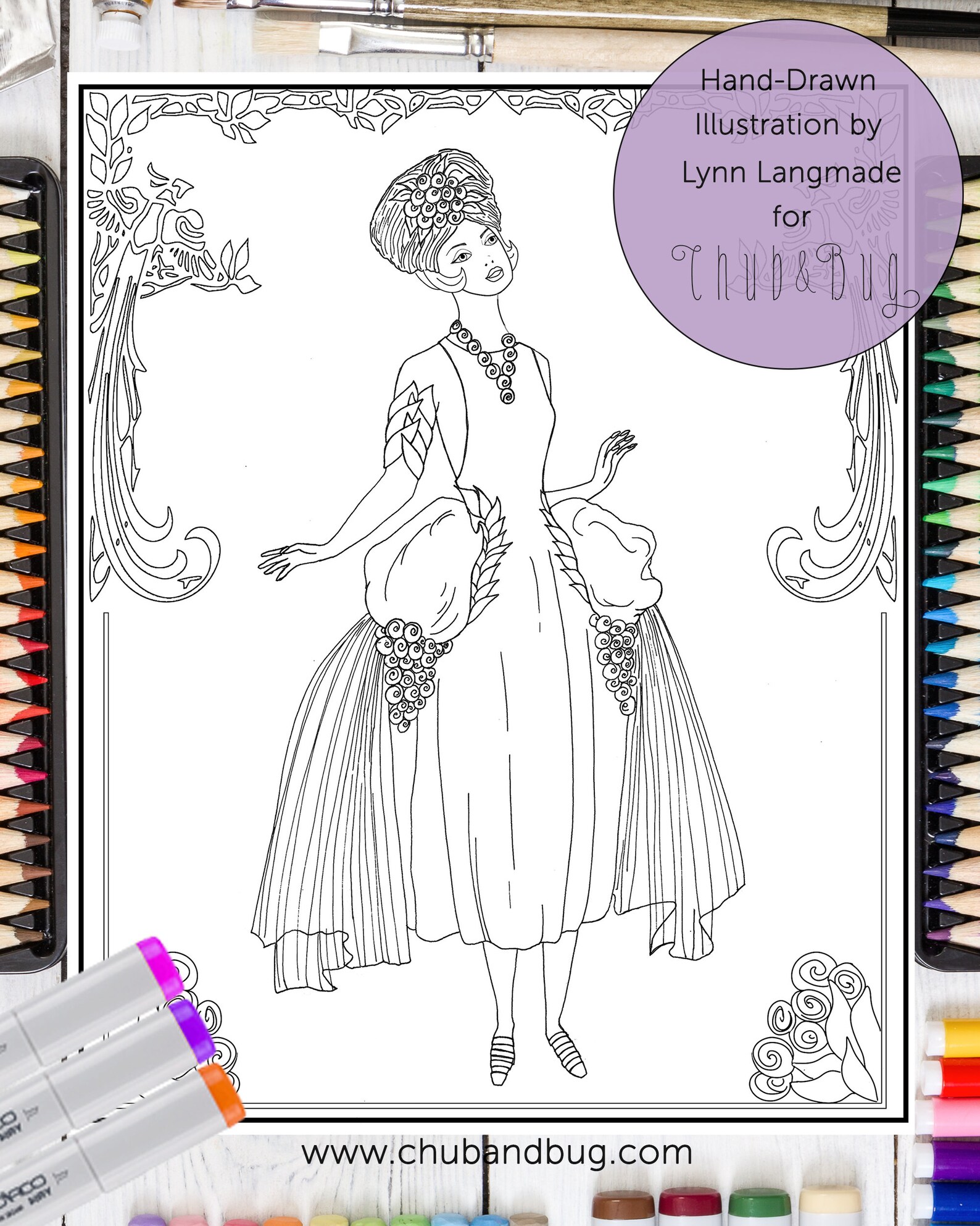 1920s Fashion Coloring Pages - Roaring 20s Art (PDF) - Etsy