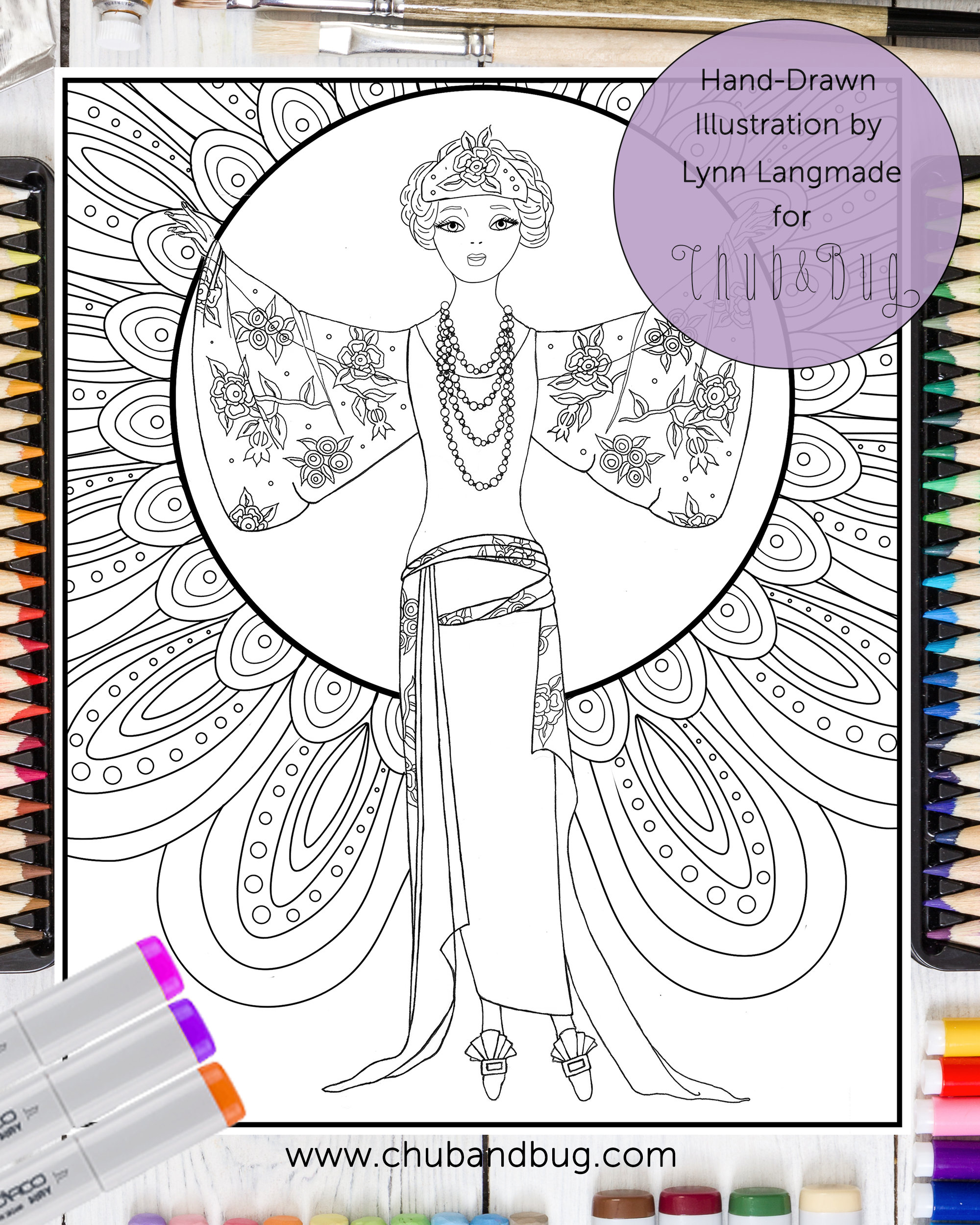 Coloring Pages 6 Pack Fashion Coloring, 1920s Paris Fashion, Printable ...