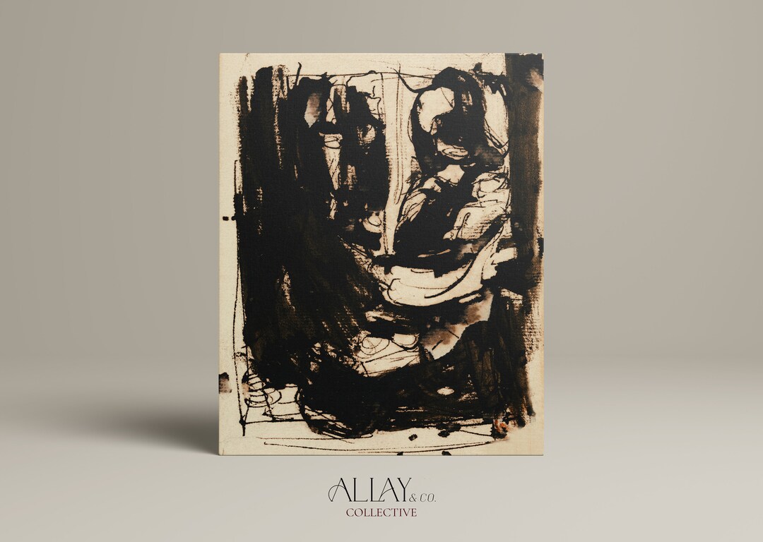 Moody Abstract Wall Art | Black Abstract Print | Vintage Abstract Print ...