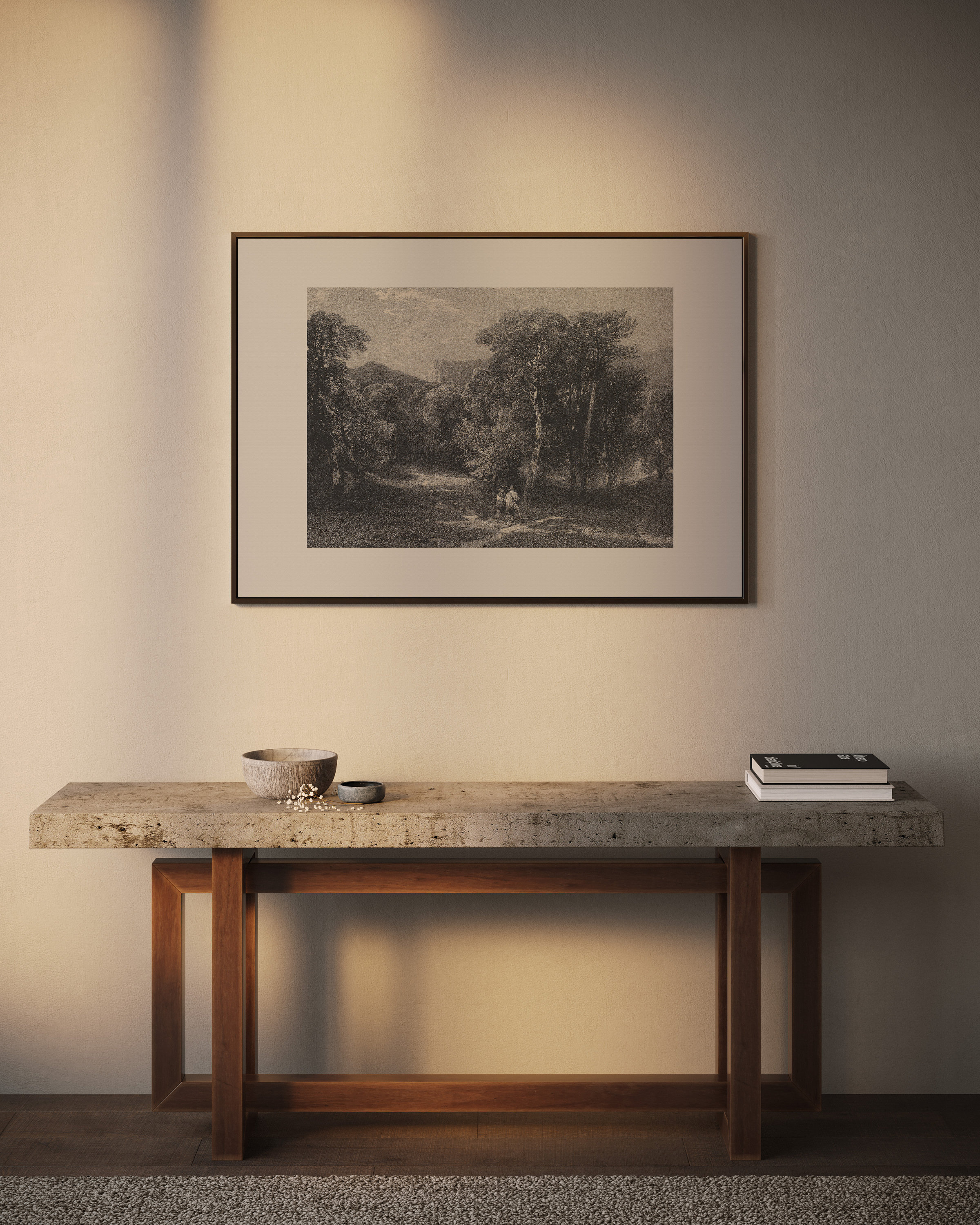 Vintage Forest Landscape Drawing Forest Sketch Drawing Art - Etsy