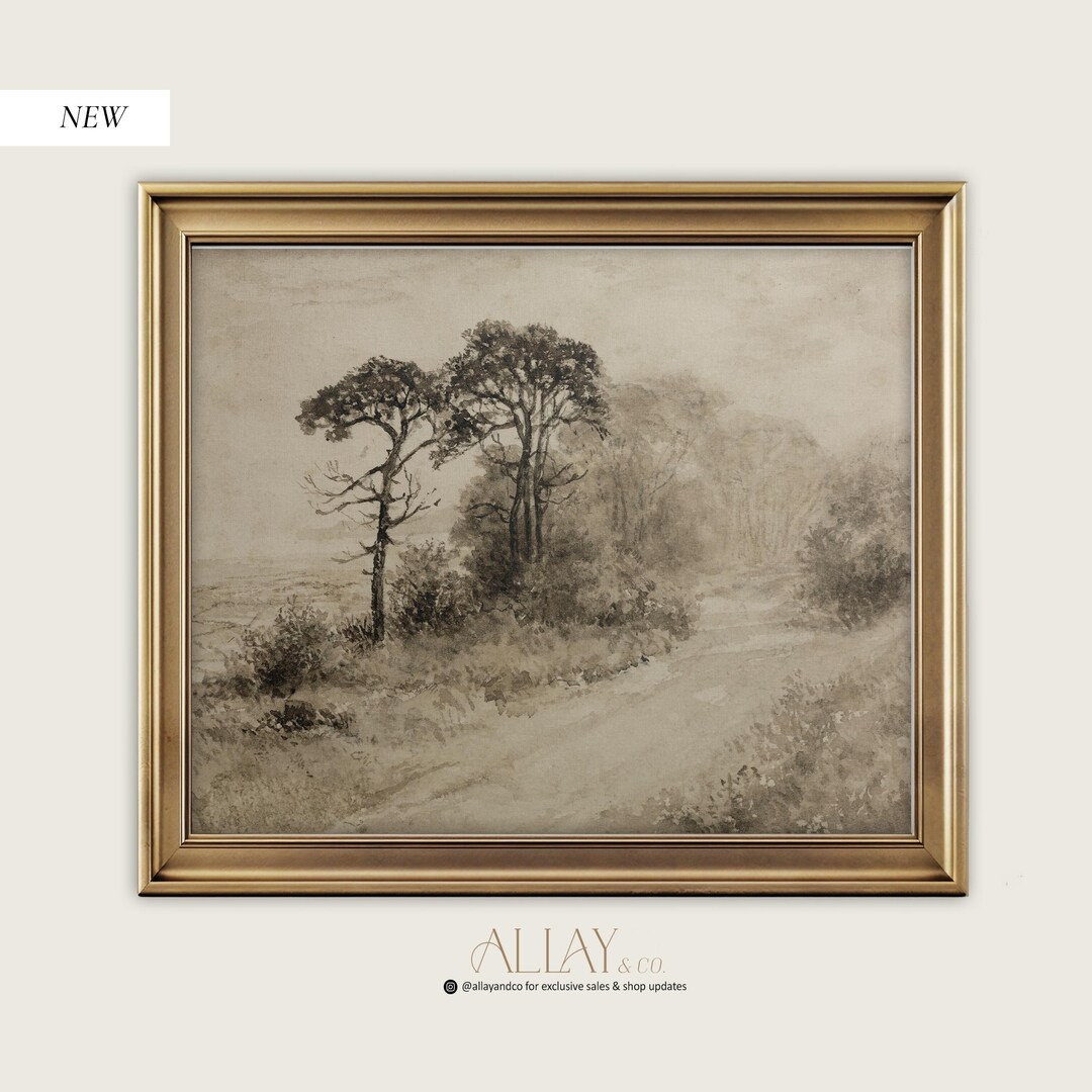 Vintage Landscape Drawing | Landscape Sketch Drawing Art | Digital ...