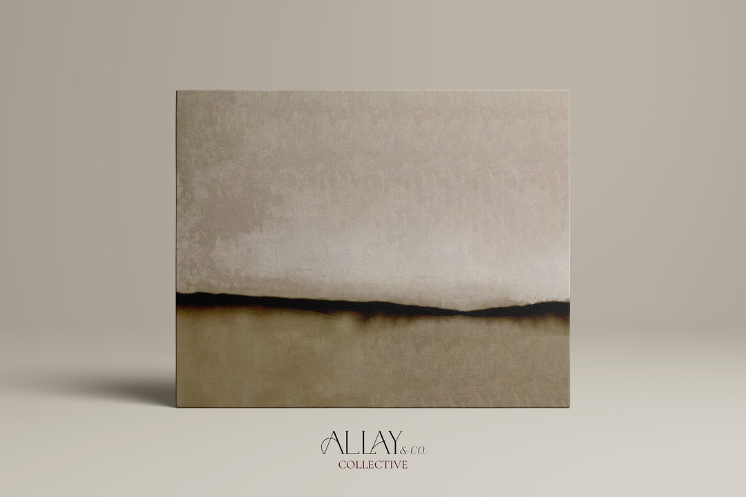 Deep Neutral Seascape Abstract Painting | Brown Abstract Wall Art ...