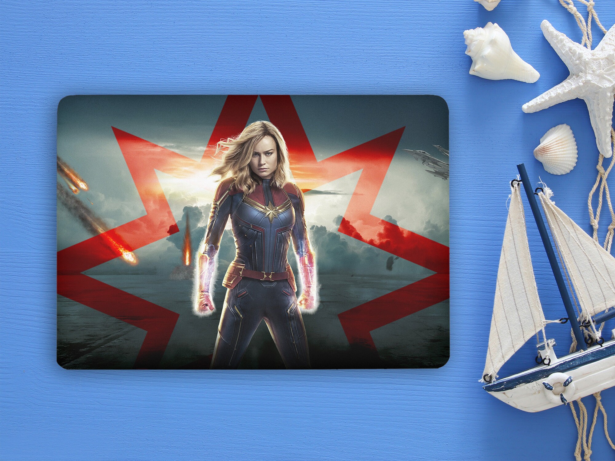 Сaptain Marvel Laptop Skin Notebook Marvel Comics Vinyl Decal | Etsy