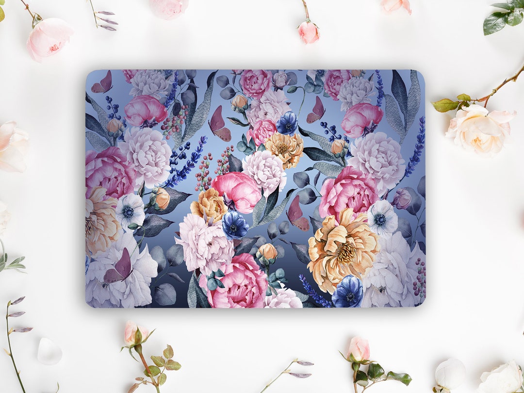 Light Watercolor Flower Laptop Skin Peony Notebook Vinyl Decal Dell ...