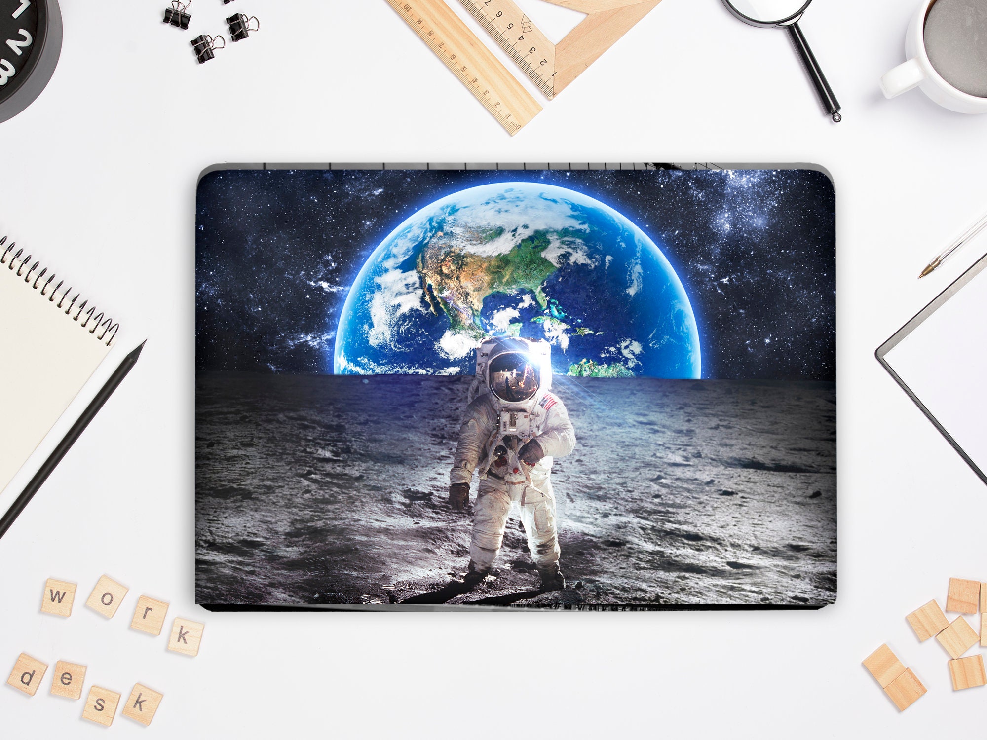 Spaceman Laptop Skin Notebook Planet Earth Vinyl Decal Dell Hp - Etsy