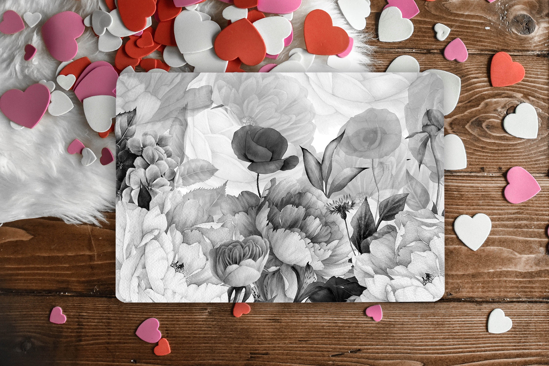 Black and White Flower Laptop Skin Notebook Vinyl Decal Dell | Etsy