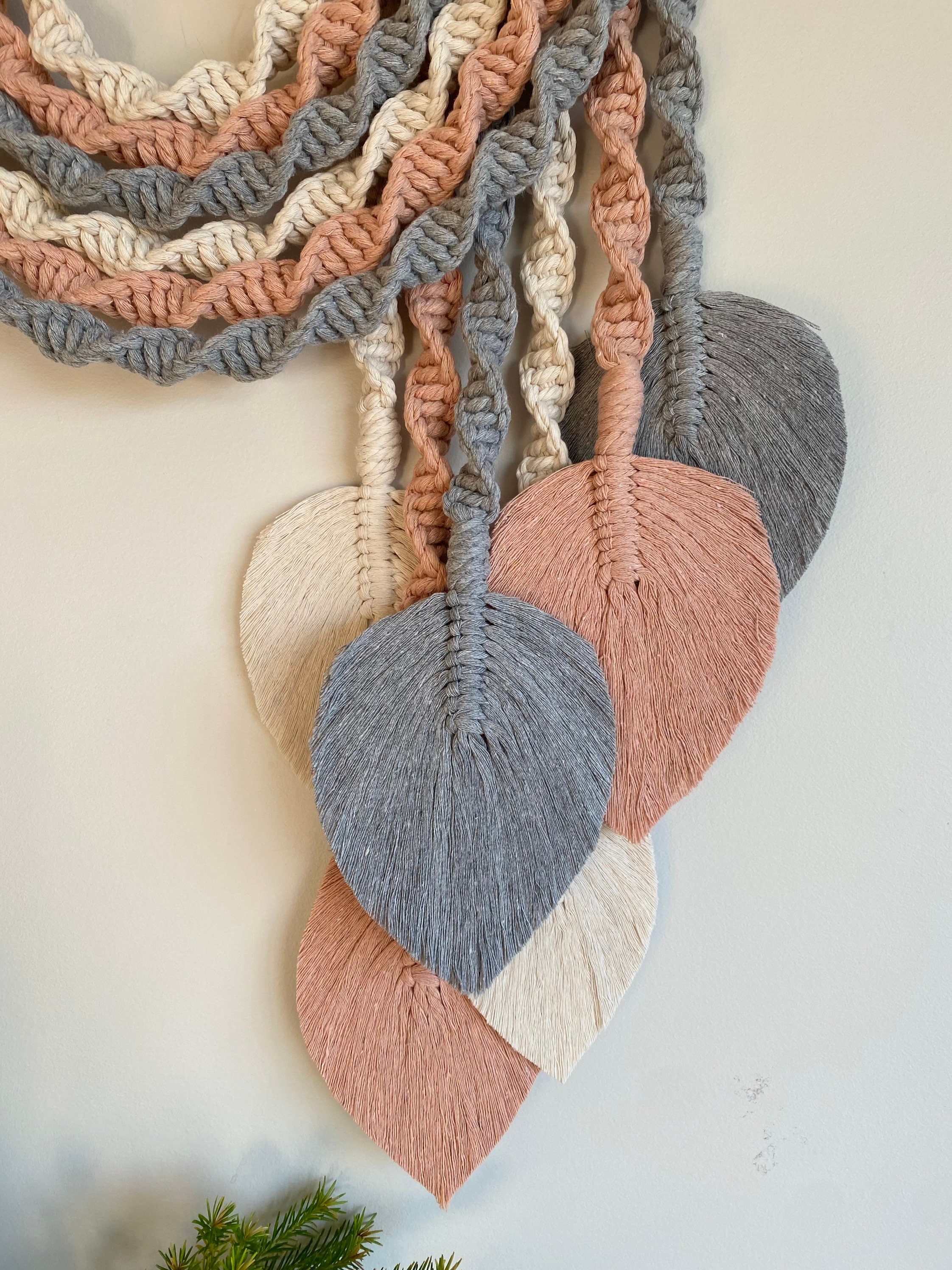 Macrame Upside Down Rainbow and Leaf Hanging - Etsy