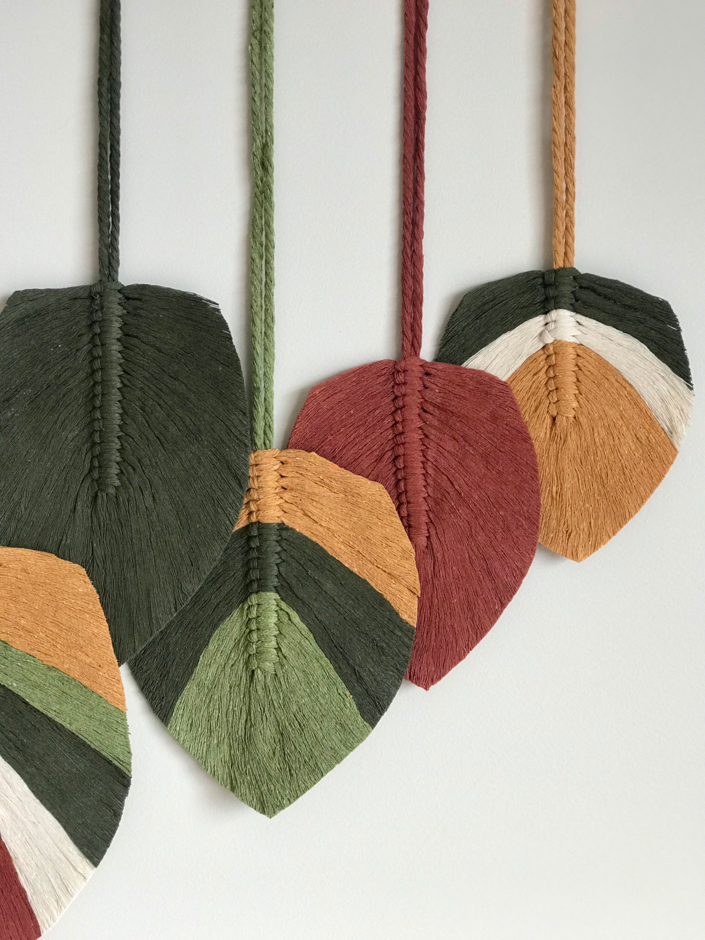 Macrame Leaf Wall Hanging Home Decor autumn | Etsy
