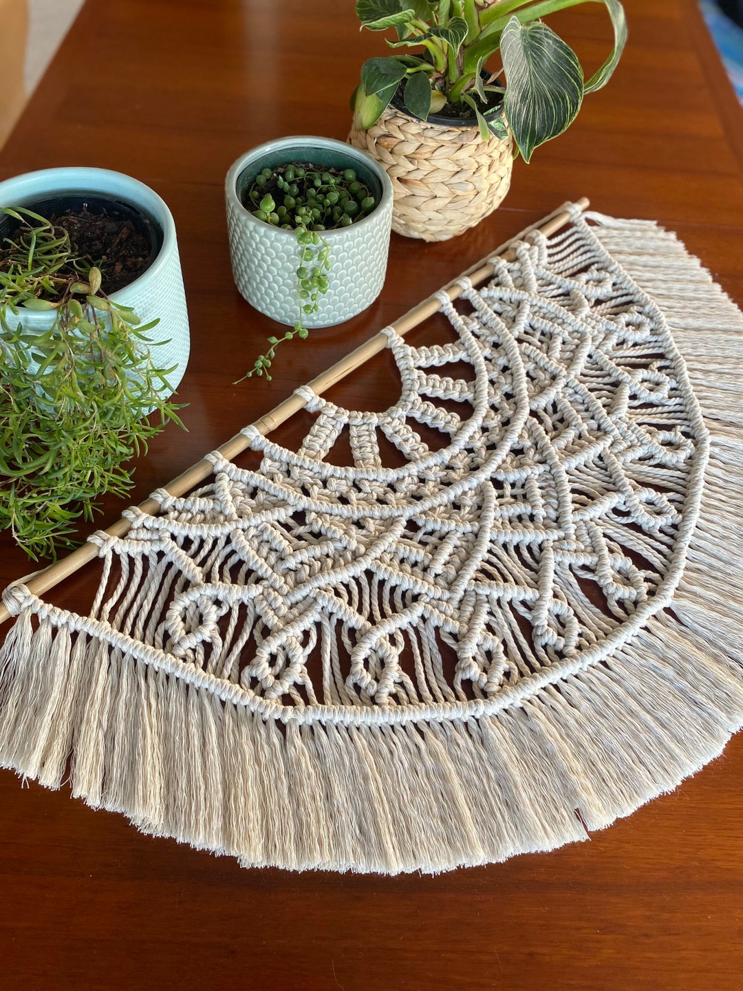 Half Mandala Macrame Hanging jewel - Etsy