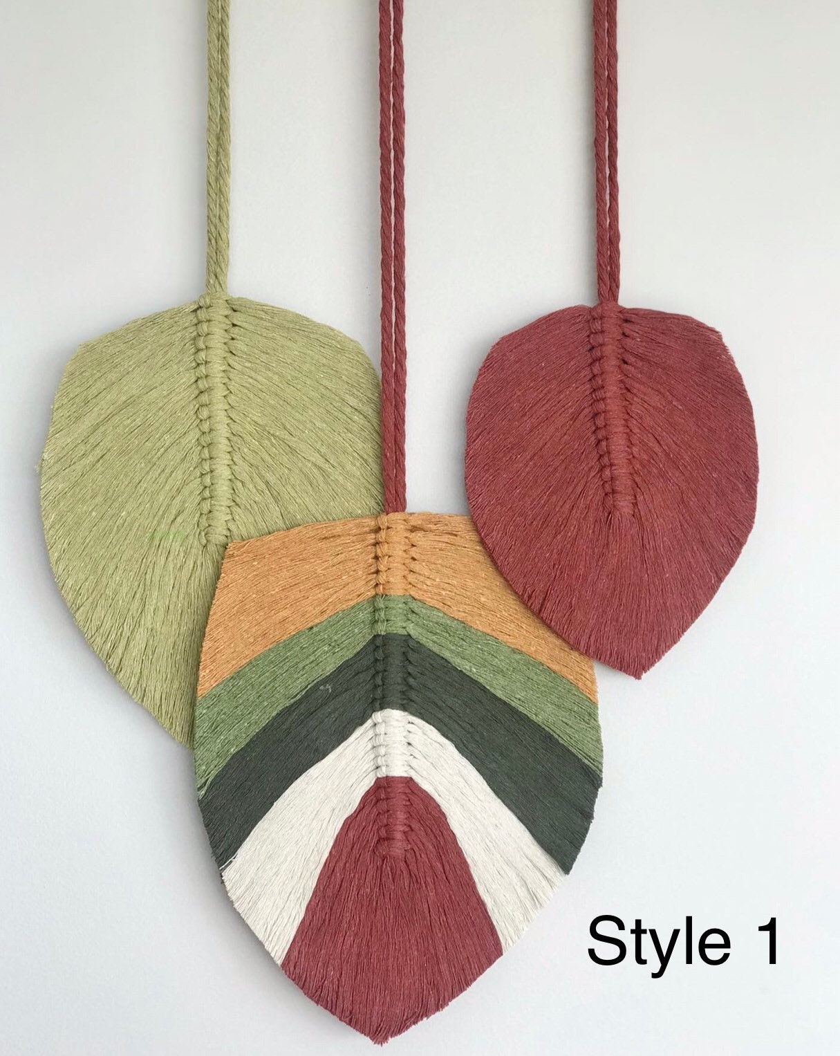 Macrame Leaf Wall Hanging 3 Leaf - ‘autumn’ - Etsy UK