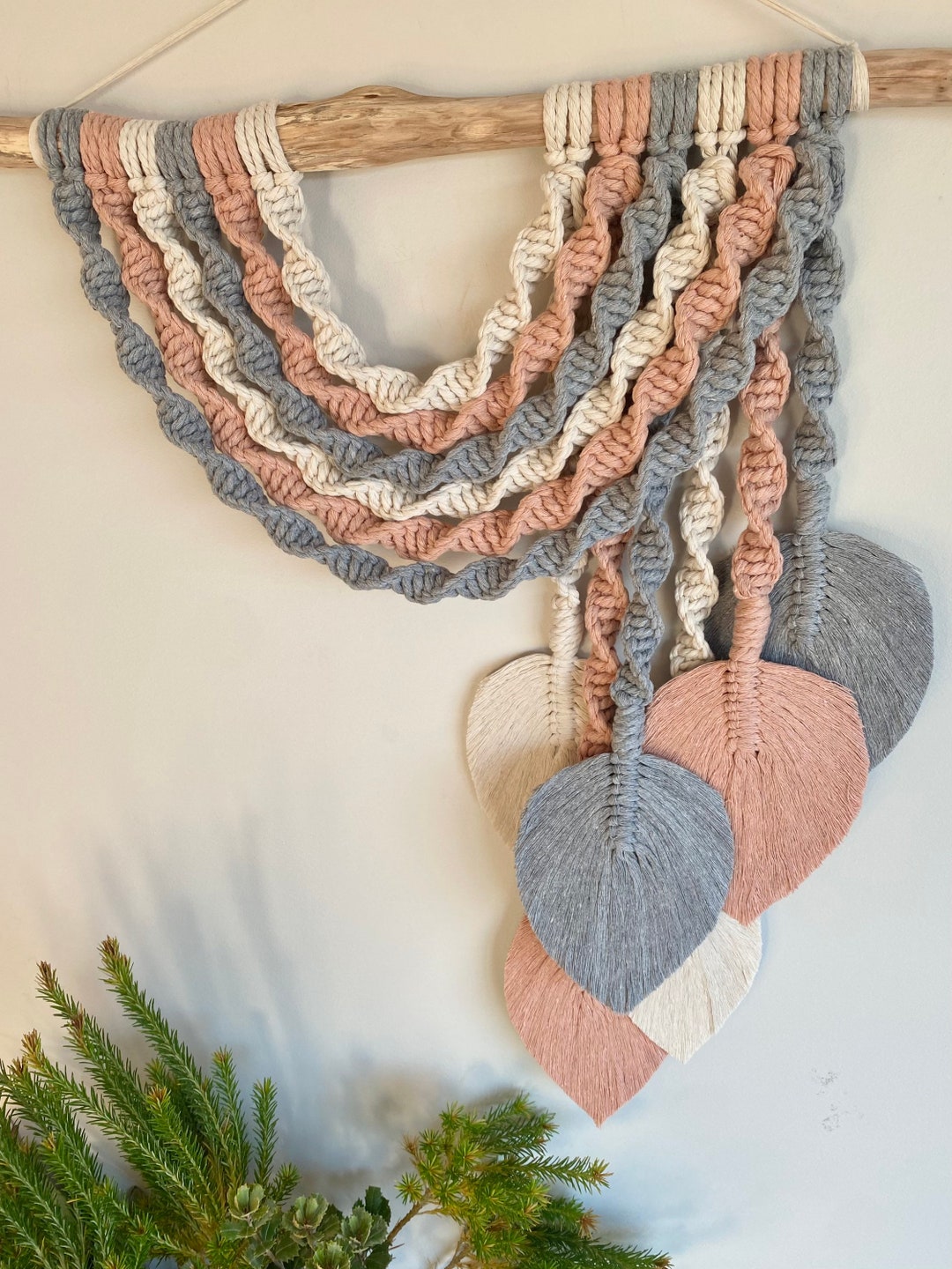 Macrame Upside Down Rainbow and Leaf Hanging - Etsy