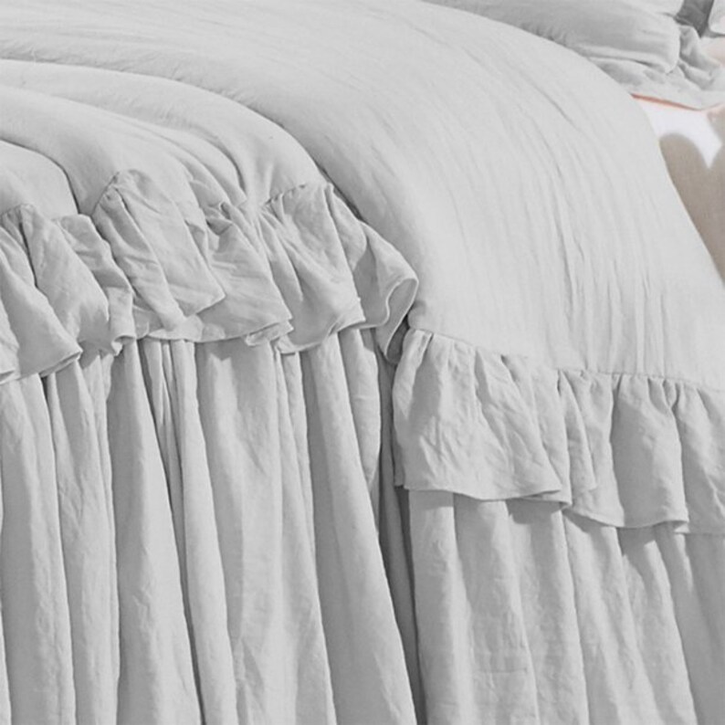 Dust Layered Ruffle Style Gathered Bedspread Set 100% Cotton - Etsy
