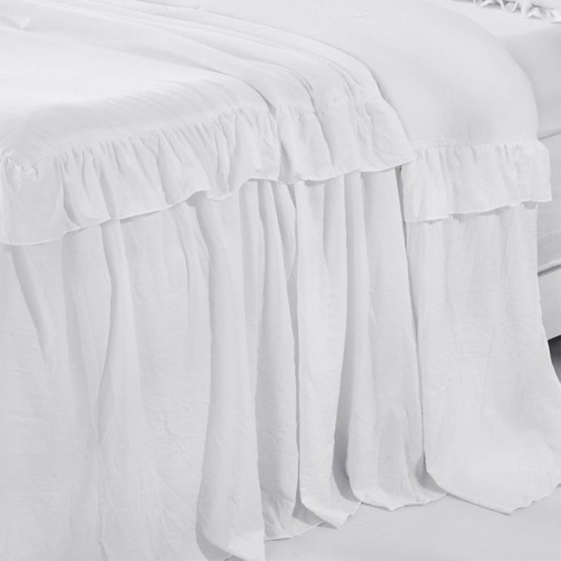 Dust Layered Ruffle Style Gathered Bedspread Set 100% Cotton - Etsy
