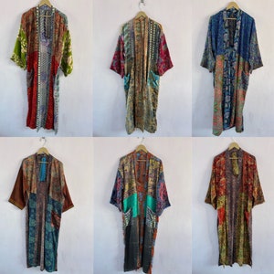 Woman Silk Kimono, Vintage Kimono Robe for Women, Boho Kimono Duster ...