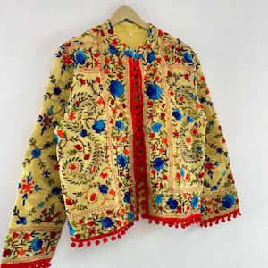 Indian Traditional Phulkari Embroidered Jacket Coat for Women - Etsy