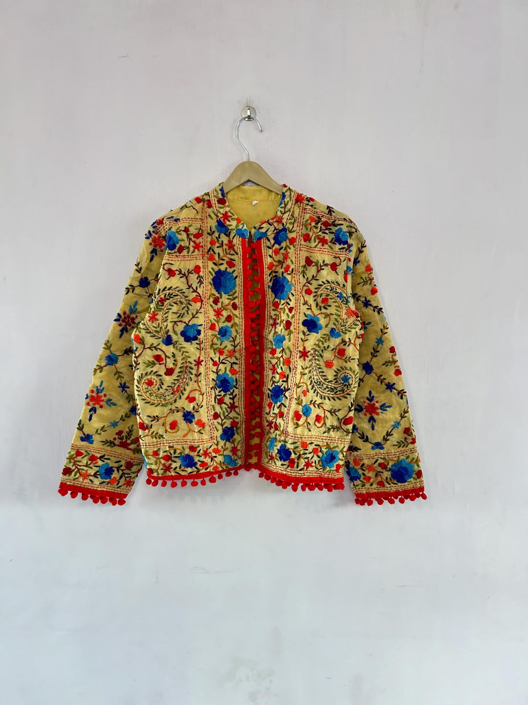 Indian Traditional Phulkari Embroidered Jacket Coat for Women - Etsy
