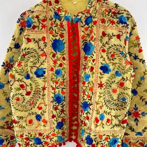 Indian Traditional Phulkari Embroidered Jacket Coat for Women - Etsy