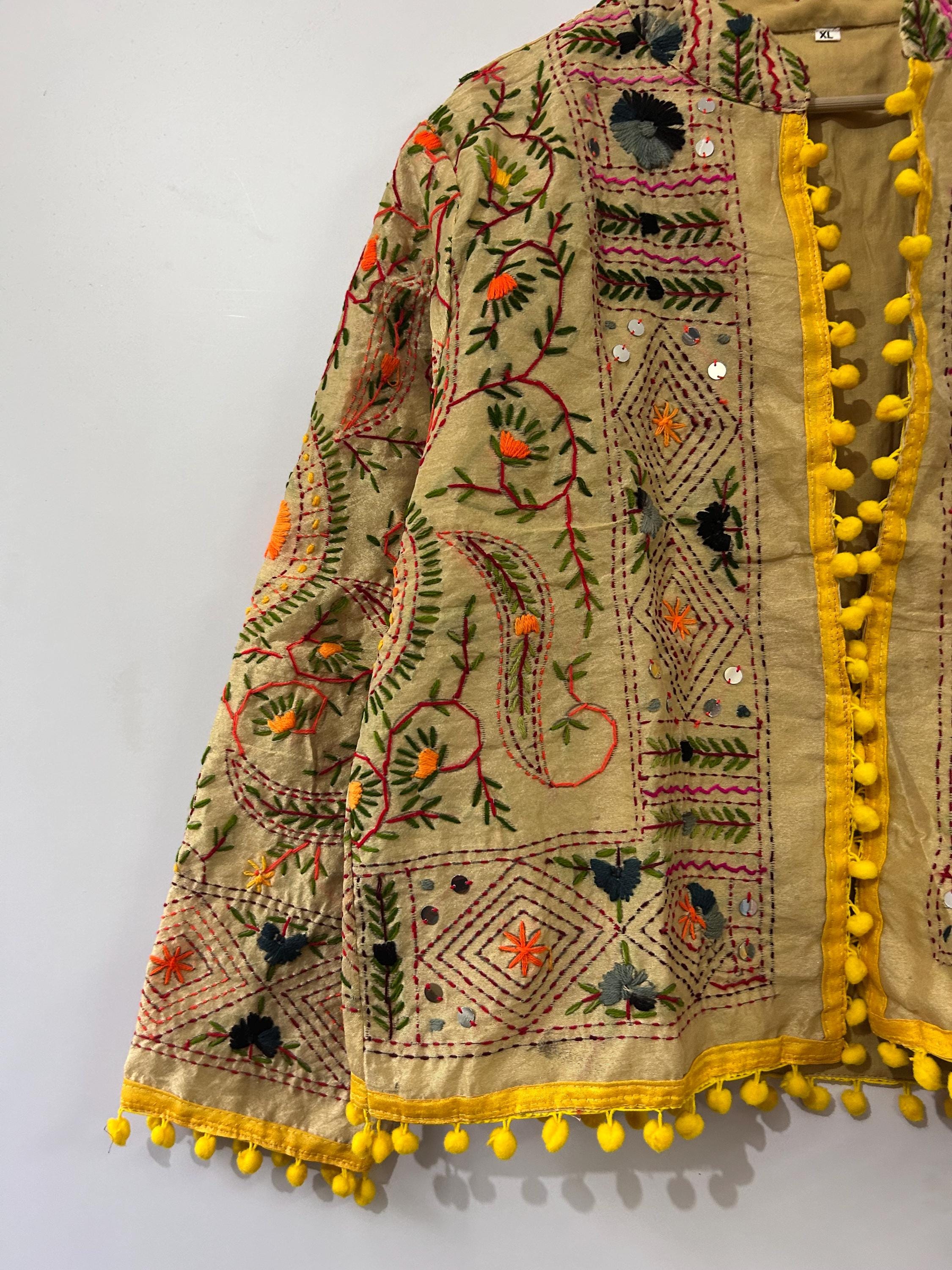 Traditional Phulkari Handmade Embroidered Jacket for Women - Etsy