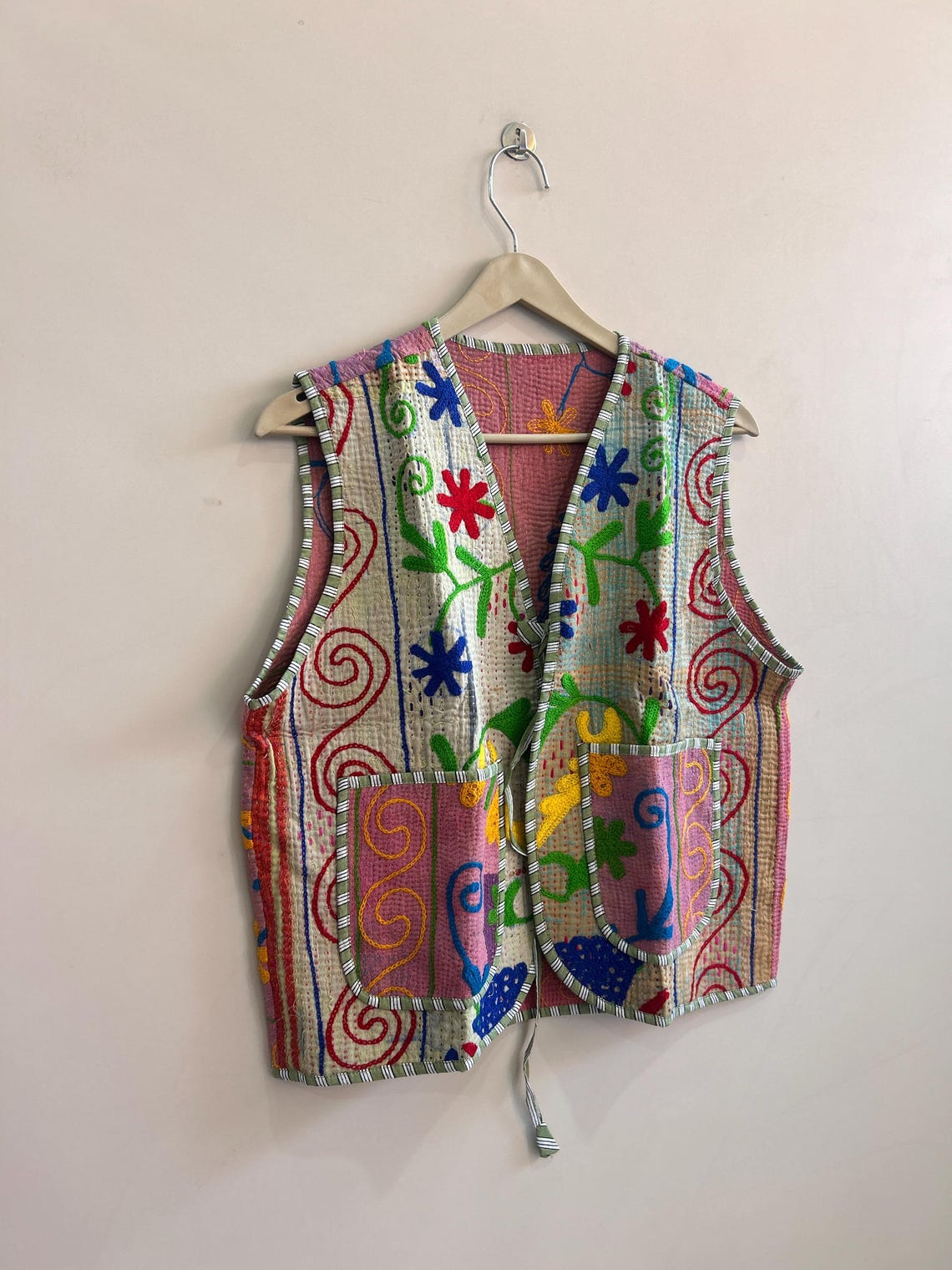 New Stylish Kantha Waistcoat With Handmade Suzani, Vest , Gilet - Etsy