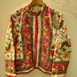 Indian Handmade Phulkari Embroidered Jacket Coat for Women - Etsy