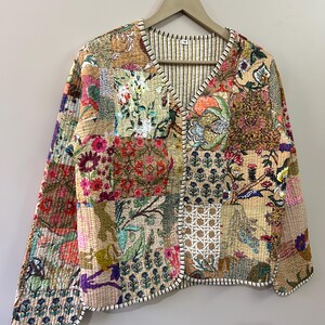 Bohemian Quilted Patchwork Jacket for Women, Reversible Cotton Jacket ...