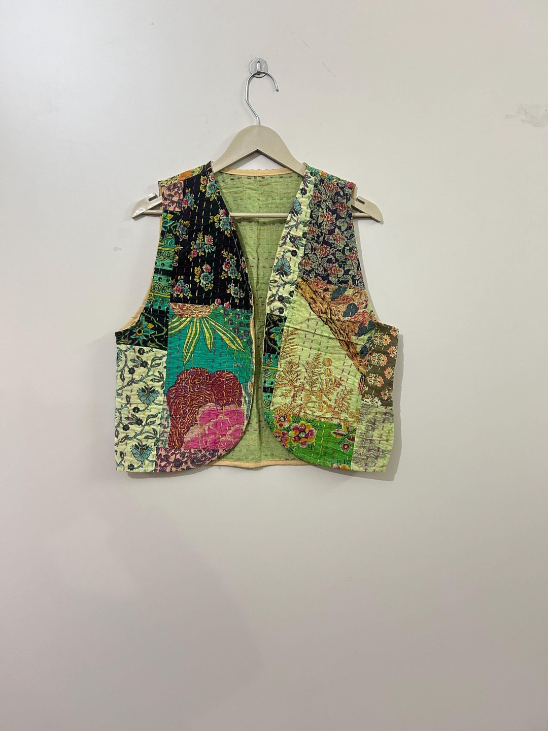 Handmade Patchwork Kantha Waistcoat Jacket , Women Vest - Etsy